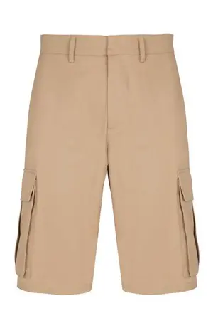 Balmain Cotton Canvas Cargo Bermuda Shorts - Beige