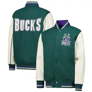 Mitchell & Ness Youth Milwaukee Bucks Full-snap Varsity Jacket - Hunter Green