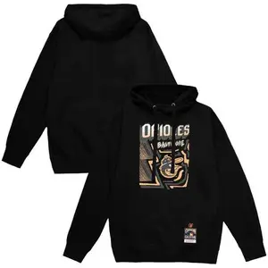Mitchell & Ness Baltimore Orioles Sidewalk Sketch Pullover Hoodie - Black