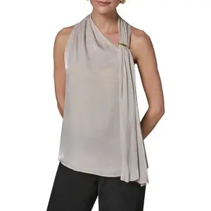 Donna Karan New York Asymmetric Sleeveless Top - Tuscan Grey