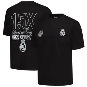 PEACE COLLECTIVE Real Madrid European Champions Heavyweight T-shirt - Black