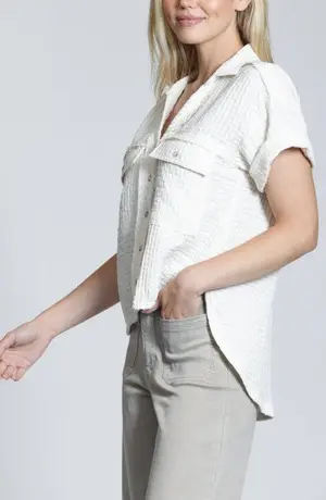 APNY Breezy Bubble Button-up Shirt