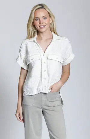 APNY Breezy Bubble Button-up Shirt
