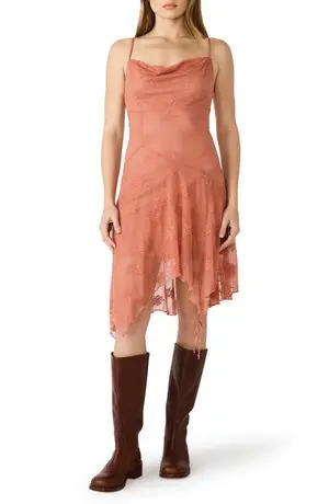 Steve Madden Corina Embroidered Slipdress - Canyon Rose