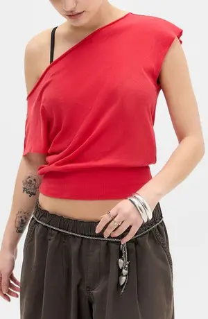 BDG URBAN OUTFITTERS Off-the-shoulder Top - Red
