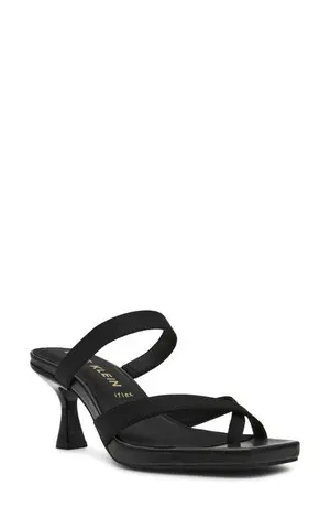 Anne Klein Jevelli Toe Loop Sandal - Black Stretch