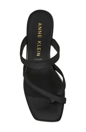 Anne Klein Jevelli Toe Loop Sandal - Black Stretch