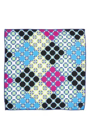 CLIFTON WILSON Color Print Silk Pocket Square