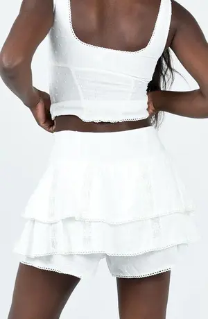 Princess Polly Cheyla Embroidered Ruffle Skort