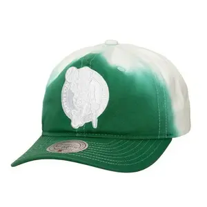 Mitchell & Ness White Boston Celtics Dip Dye Pro Crown Adjustable Hat - Kelly Green