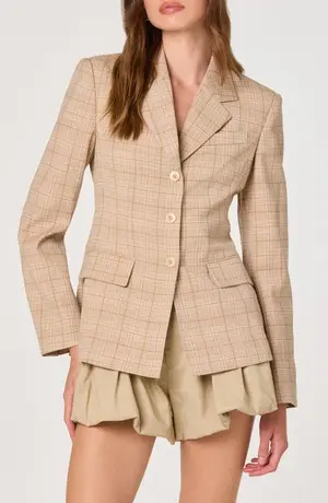 Astr The Label Valor Plaid Blazer