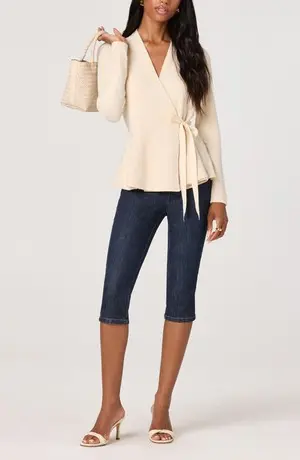 Astr The Label Dayna Peplum Wrap Top