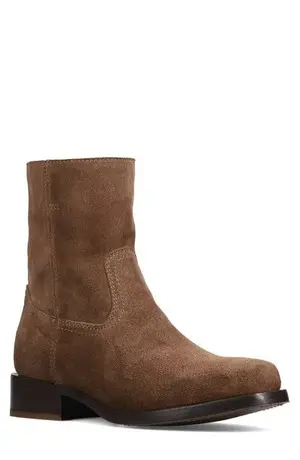 Frye Campus Suede Plain Toe Zip Boot - Driftwood