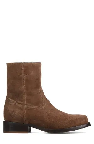 Frye Campus Suede Plain Toe Zip Boot