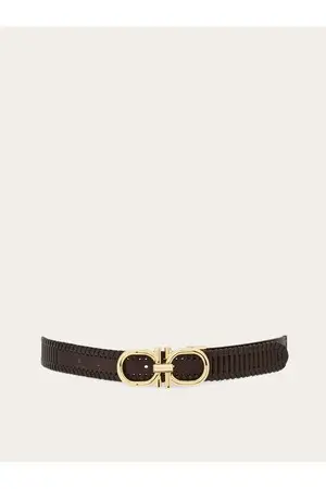 FERRAGAMO Adjustable Gancini Belt - Natural