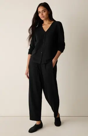 Eileen Fisher V-neck Button-front Cardigan