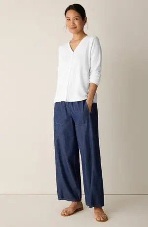 Eileen Fisher V-neck Button-front Cardigan