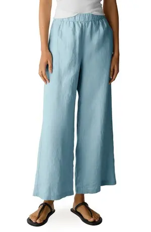 Eileen Fisher Linen Wide Leg Pants - Breeze