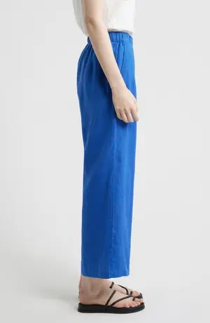 Eileen Fisher Linen Wide Leg Pants - Sapphire