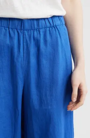 Eileen Fisher Linen Wide Leg Pants - Sapphire