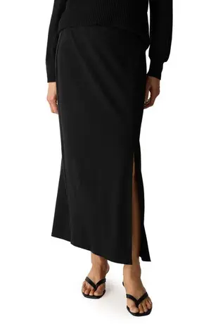 Eileen Fisher Jersey Midi Skirt - Black