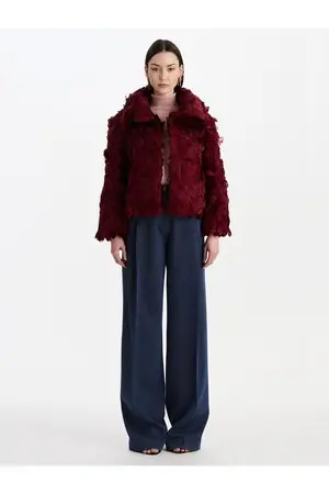Oscar De La Renta Textured Feather Embroidered Jacket