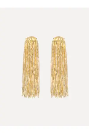 Oscar De La Renta Beaded Tassel Drop Clip-on Earrings - Red