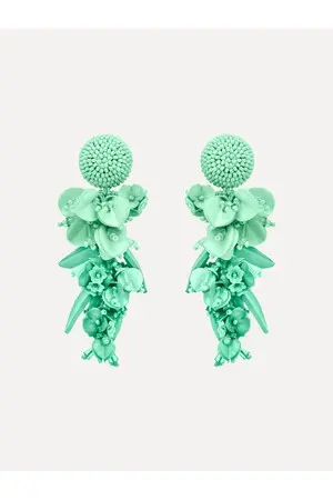 Oscar De La Renta Cascading Petal Drop Clip-on Earrings - Natural