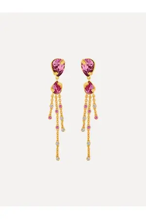 Oscar De La Renta Pear-cut Chandelier Earrings - Gold
