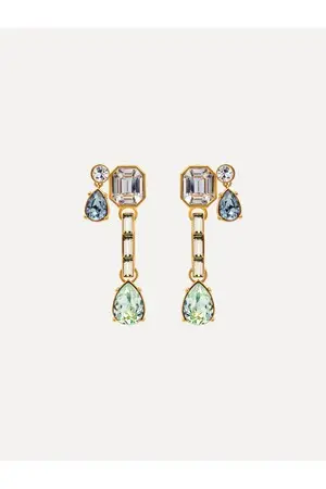 Oscar De La Renta Mixed-stone Linear Drop Earrings - Red