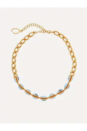 Oscar De La Renta Enamel Cowrie Shell Necklace - Natural