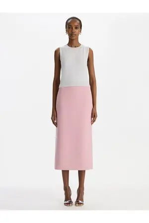 Oscar De La Renta Cropped Wool Tank