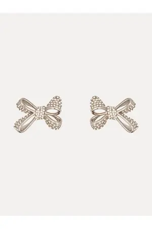 Oscar De La Renta Crystal Pavé Bow Earrings - Gold