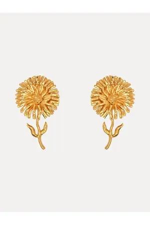 Oscar De La Renta Daisy Clip-on Earrings - Natural