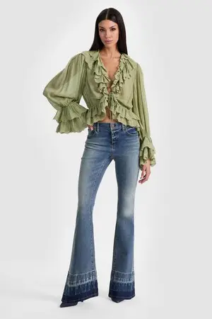 Alice + Olivia Tenney Cropped Blouse
