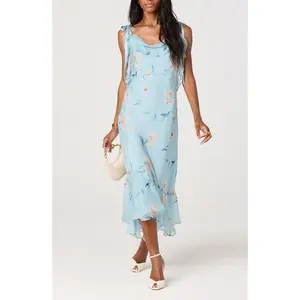 Astr The Label Nissa Floral High-low Dress - Blue Floral