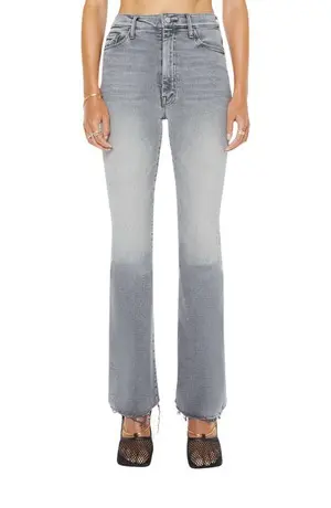 MOTHER High Waist Fray Hem Bootcut Jeans - Catch Me Outside