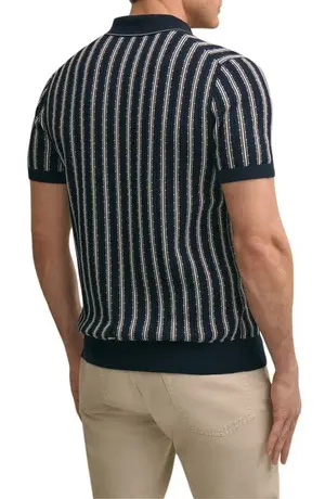 Brooks Brothers Vertical Mini Stripe Johny Collar Polo - Vrtical Strp Nvy