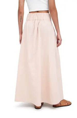 MARCELLA Raven Cotton Poplin Maxi Skirt - Light Beige