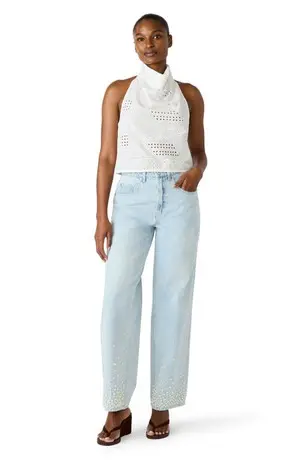 Steve Madden Sydnee Beaded Straight-leg Jeans