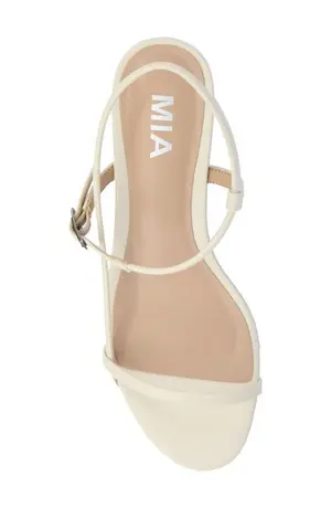 Mia Meleani Ankle Strap Kitten Heel Sandal - Bone