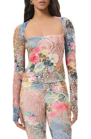 AFRM Ines Mix Print Top - Iris Patchwork