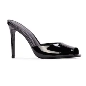 BLACK SUEDE STUDIO Uma 100 Mule - Black Patent Leather