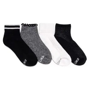 MUK LUKS Dream Step Mini Crew Socks - Ebony