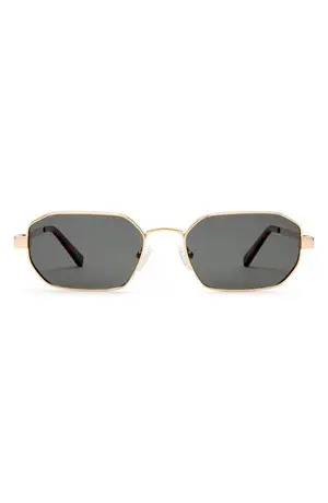 Le Specs Mythic 57mm Square Sunglasses - Gold/smoke Mono Polarized