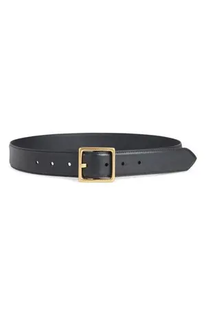 FAVORITE DAUGHTER Leather Belt - Black/antique Brass