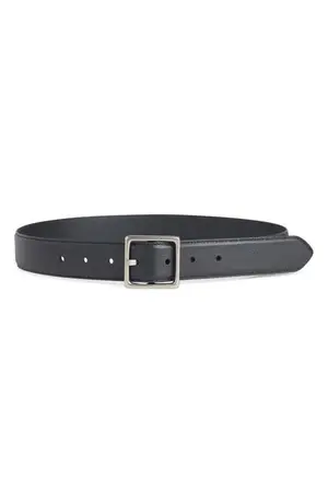FAVORITE DAUGHTER Leather Belt - Black/tumbled Nickel