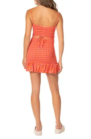 MAAJI Sunset Grid Lua Smocked Cover-up Mini Sundress