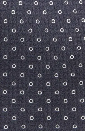 Canali Geometric Silk Neck Tie - Navy