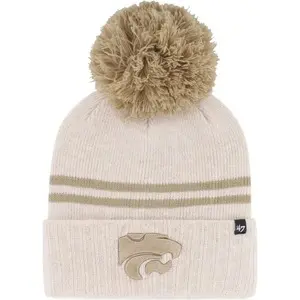 '47 Kansas State Wildcats Core & Inline Latte Cuffed Knit Hat With Pom - Natural